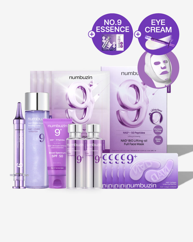 No.9 NAD+ BIO Lifting-sil Full Face Mask (4 Sheets + Lifting Band)